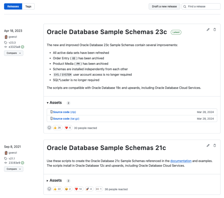 Installing Oracle Database Sample Schemas from GitHub – Gerald on IT